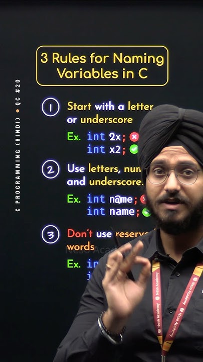 3 Rules for Naming Variables in C #CProgramming #NesoAcademy #QuickConcepts - YouTube