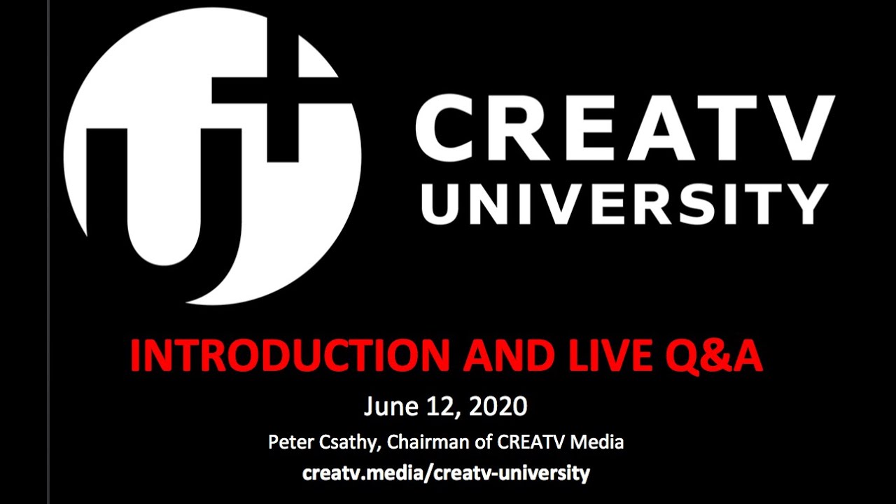 CREATV U: Introduction to CREATV University (& Media:Entertainment:Tech ...