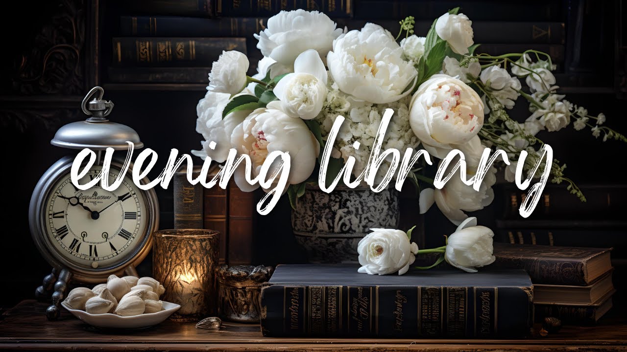 A Beautiful Library In Dark Candlelight - Calming, Relaxing, Ambient ...