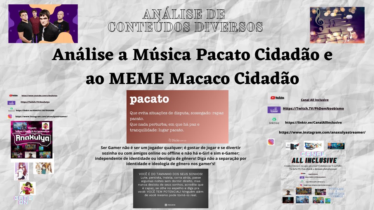 Análise a Música Pacato Cidadão e ao MEME Macaco Cidadão - YouTube