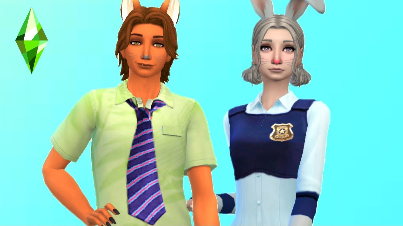 Nick Wilde And Judy Hopps [Zootopia] : Create a Sim I Sims 4 - YouTube