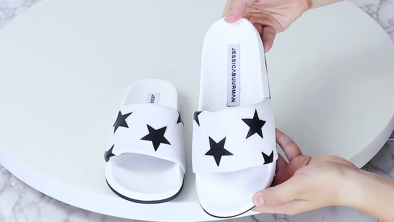 REEVE Star Embellished Leather Slippers Slides - JESSICABUURMAN - YouTube