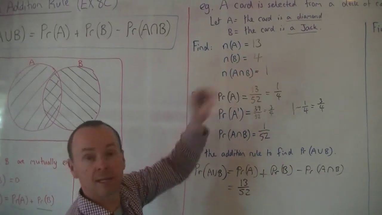 Ex 8C, Year 10 Maths, Probability, The Addition Rule - YouTube