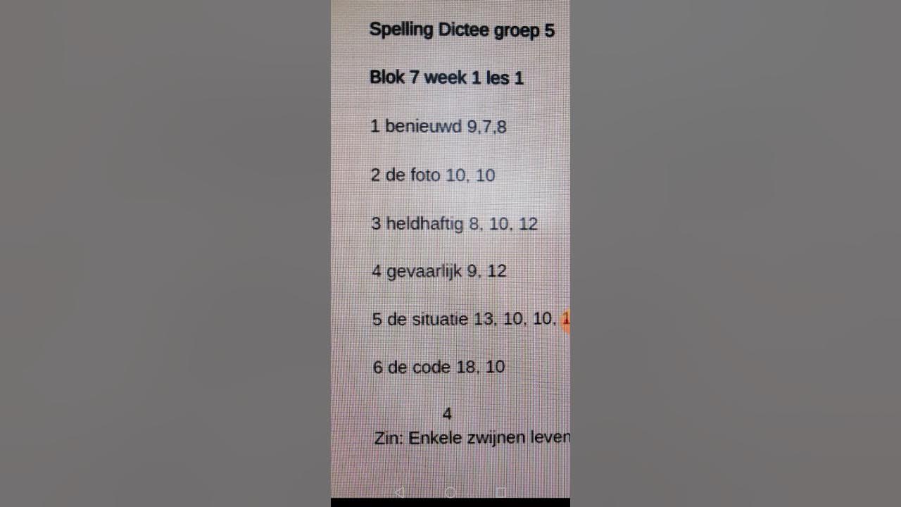 Dictee Blok 7 week 1 les 1 groep 5 - YouTube
