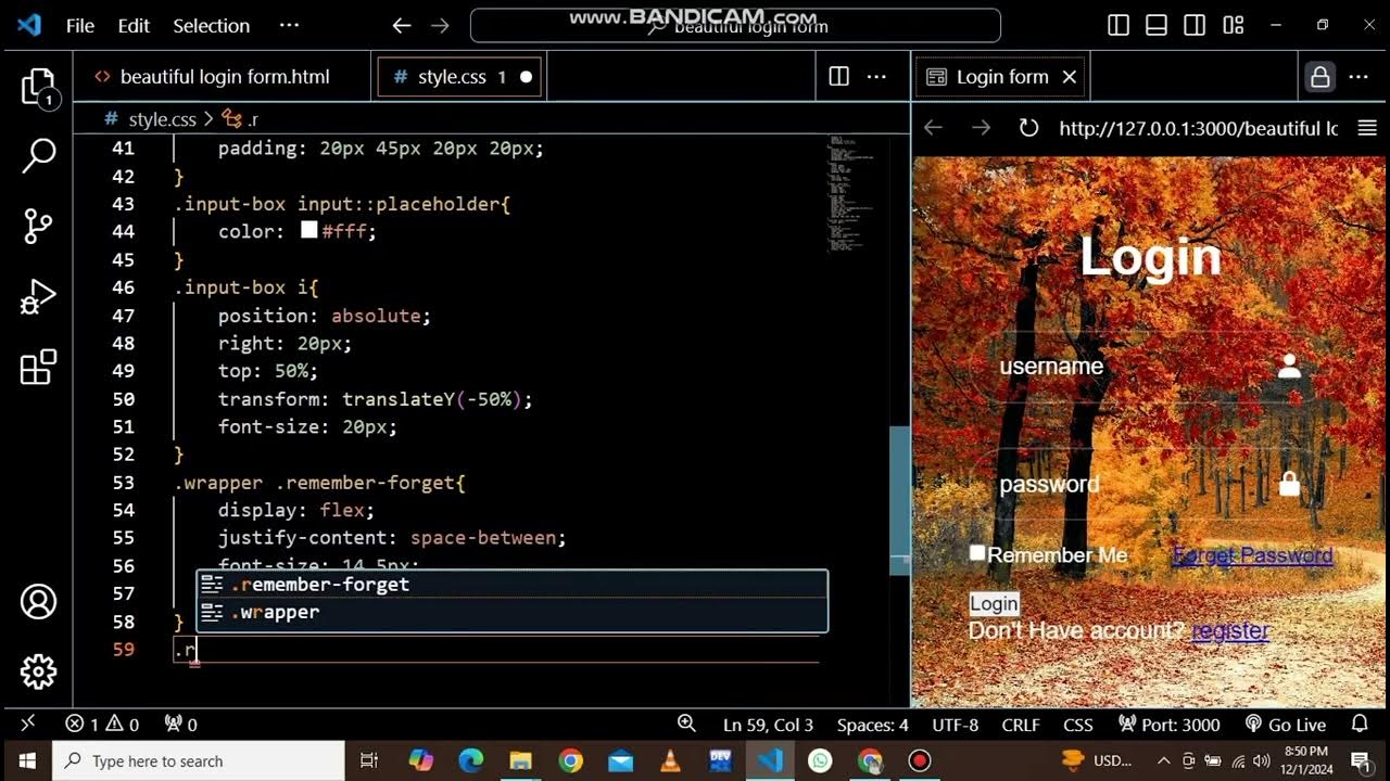Creating a beautiful login page with natural background using HTML and ...
