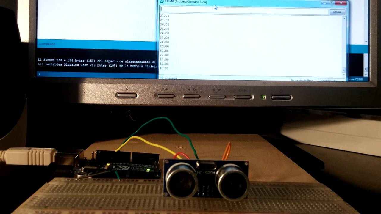 Ultrasound sensor and Arduino Uno - YouTube