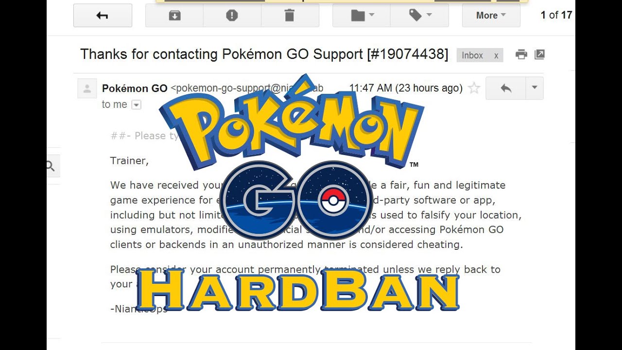 POKEMON GO HARDBAN - Respon Niantic pokemon go setelah mengajukan ...