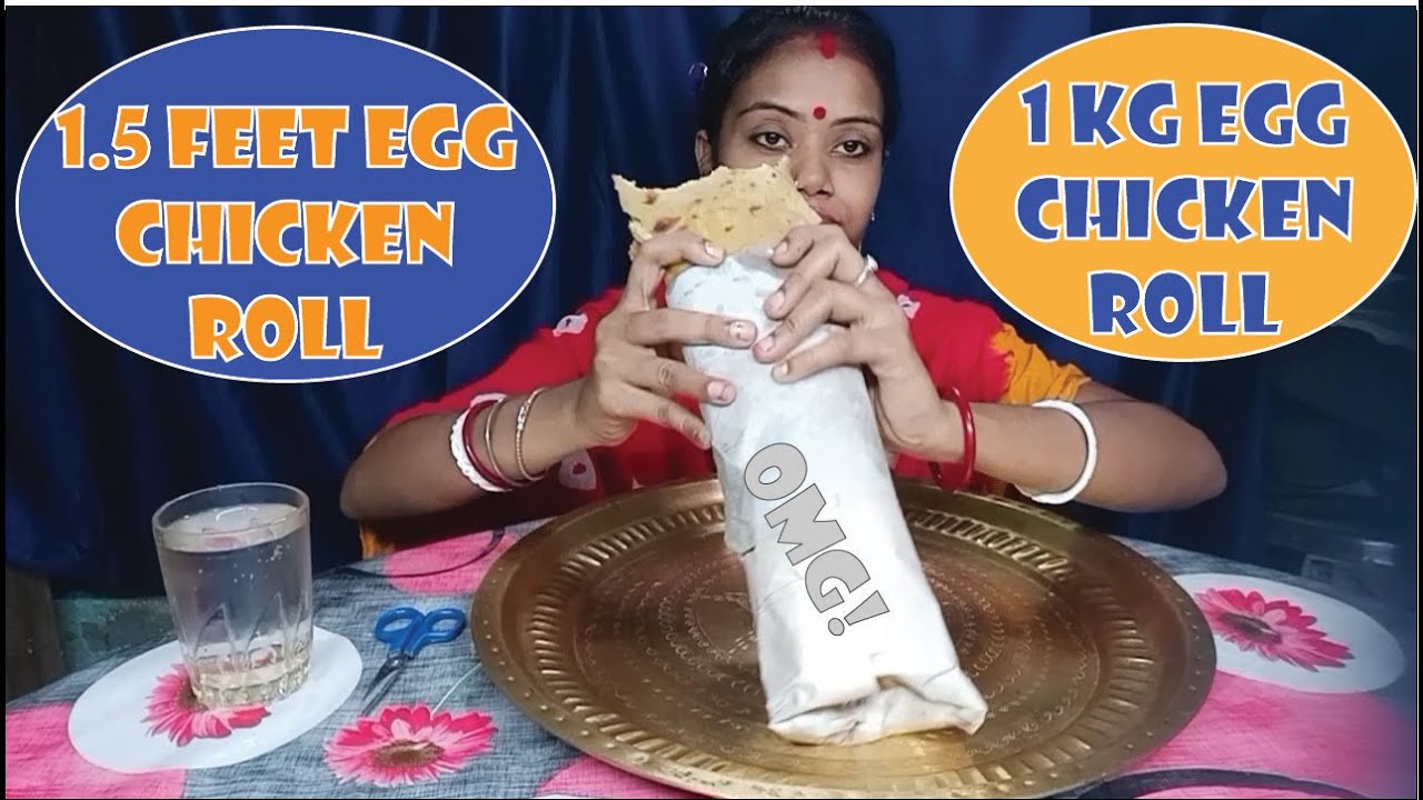 How To Eat Big Roll, Roll Eating Challenge, Egg Roll Contest, Big Roll ...