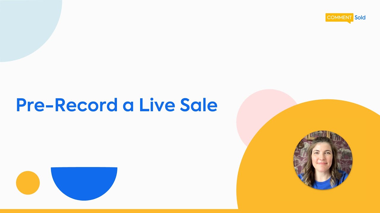 Pre-Record a Live Sale - YouTube