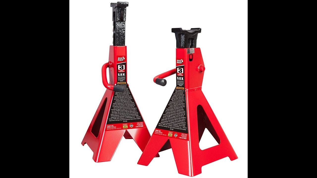 BIG RED Steel Jack Stands For SUVs and Height Trucks): 3 Ton (6,000 lb ...