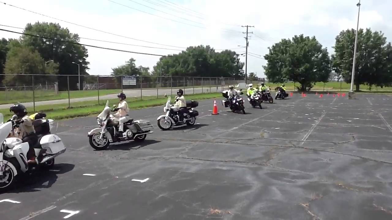 MM1 Motorcycle Instructors practicing the cone weave - YouTube
