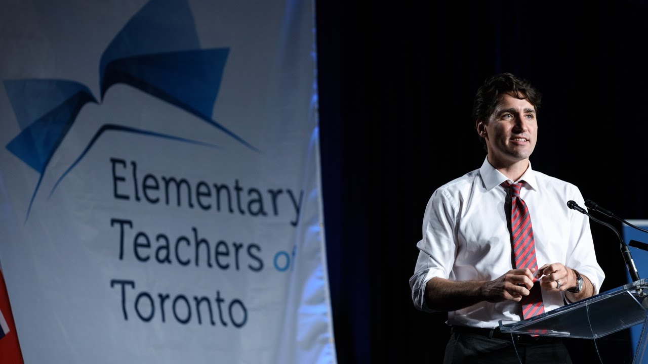 Prime Minister Trudeau speaks with teachers at Elementary Teachers of ...