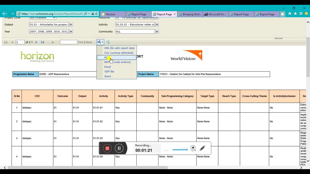 Accediendo a Informes en Horizon - YouTube