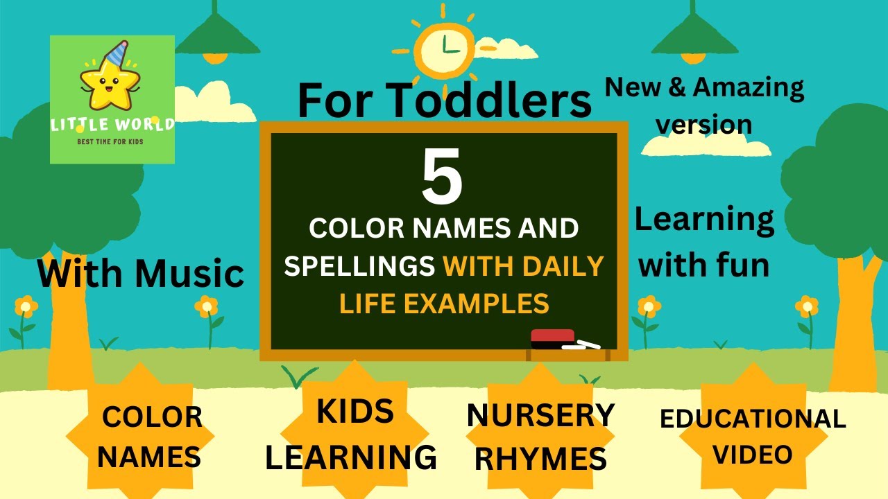 5 COLOR NAMES WITH SPELLINGS AND EXAMPLES | ANIMATED VIDEO FOR KIDS ...