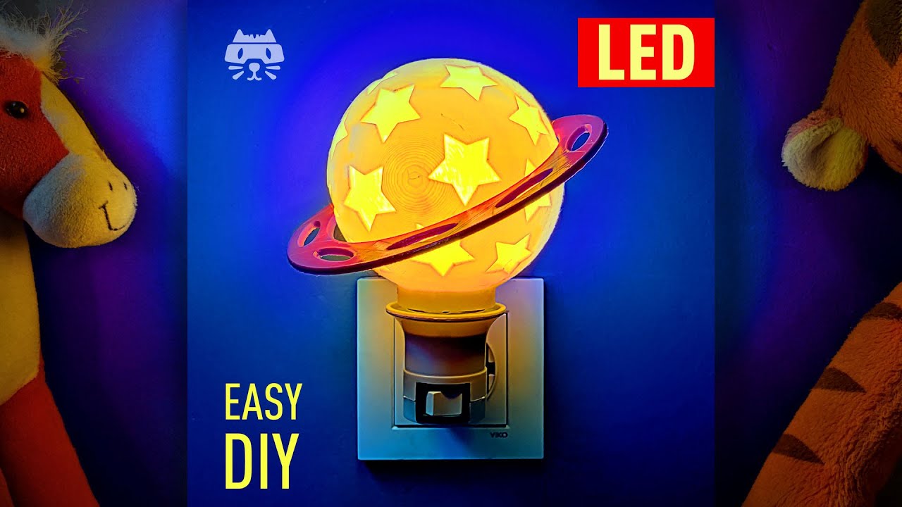 Planet night light DIY - LED lamp 3d print project / led lights ...