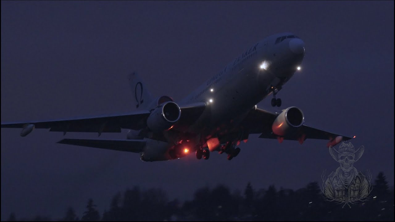 Omega Air Refueling DC-10-40 Taxi And Takeoff From Boeing Field - YouTube