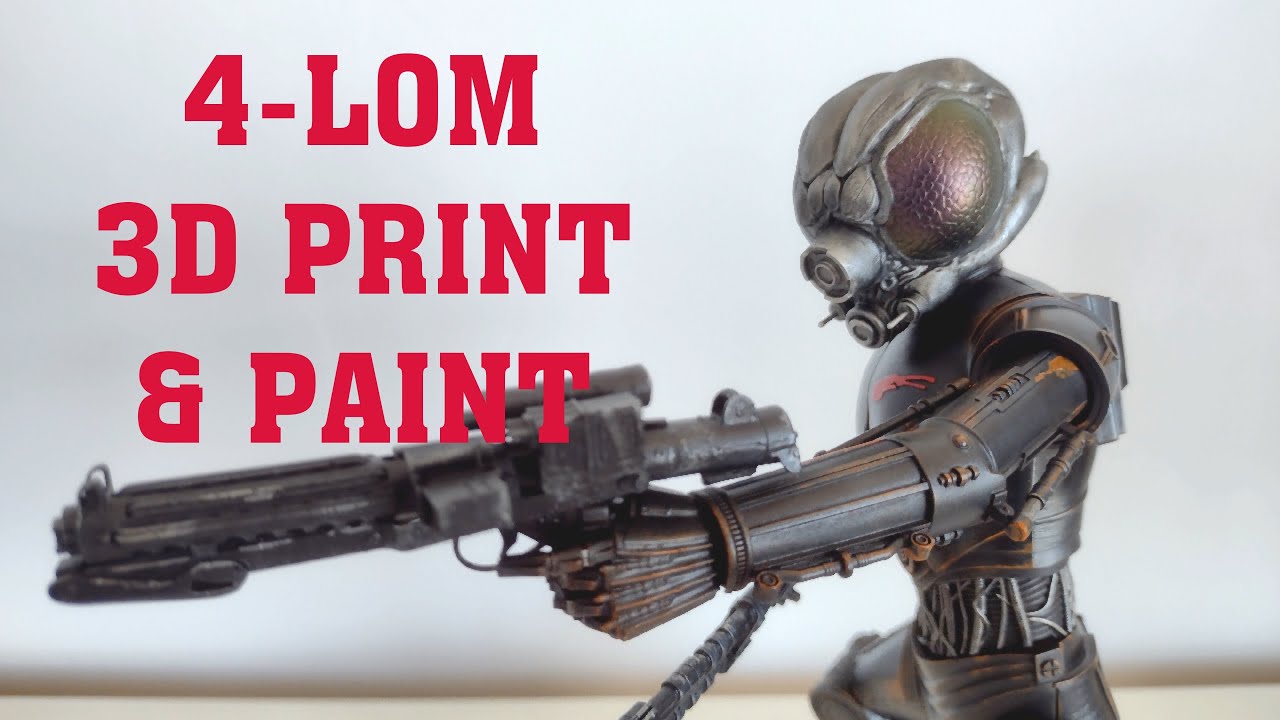 Star Wars 4-LOM 3D Printed Model, Paint & Review 1:6 scale statue - YouTube