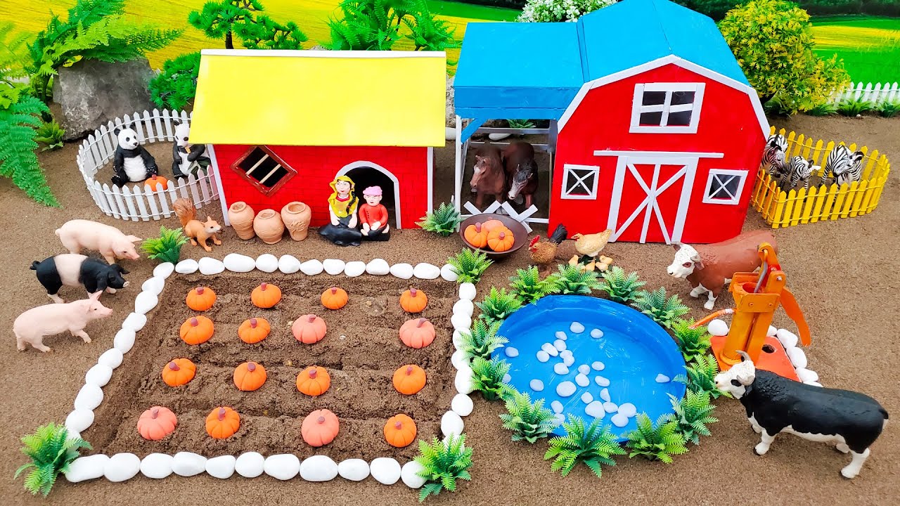 DIY making miniature Cattle Farm with House for Horse, Cow, Pig - Farm ...