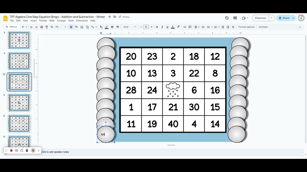 Winter-Themed One-Step Equation Bingo - Addition and Subtraction ...