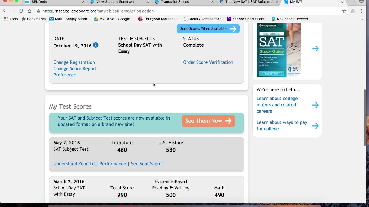 Sending off your SAT - YouTube