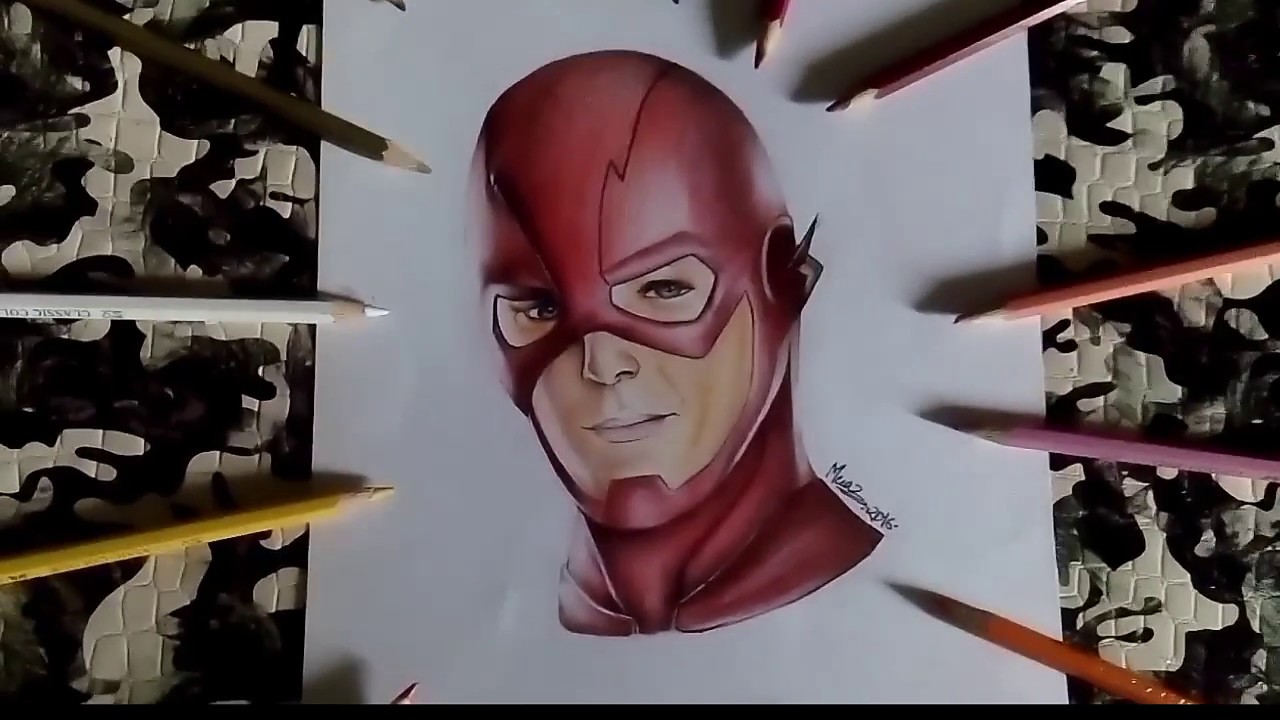 The Flash : Barry Allen, CW, Grant Gustin - Drawing - YouTube
