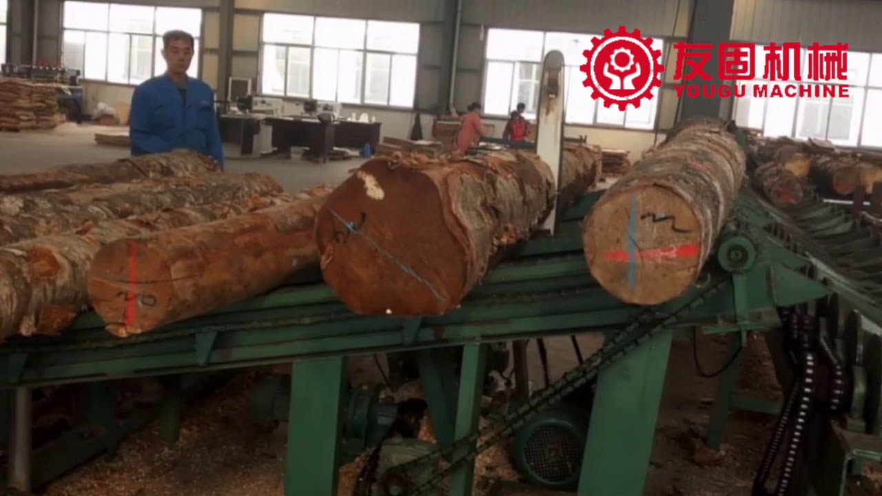 log cutting saw log sawing machine - YouTube