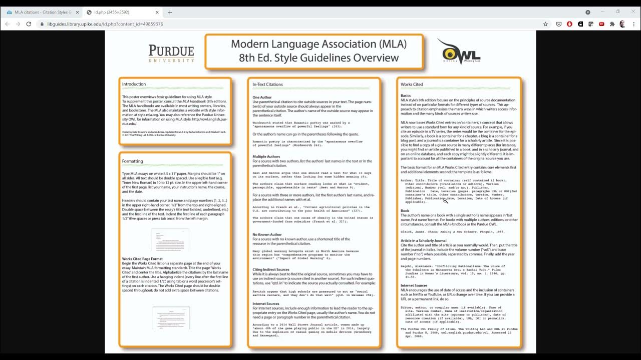 MLA Quick Guide - YouTube