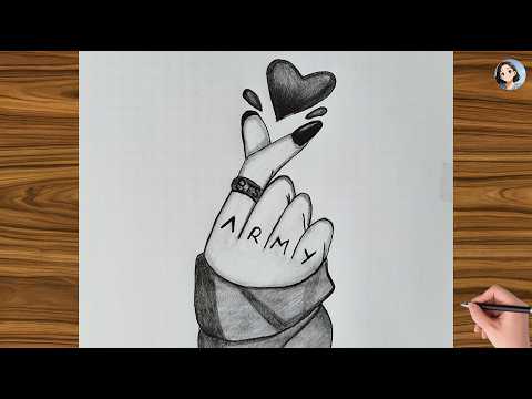 BTS Army Hand Drawing | Easy BTS Army Love Drawing Tutorial | Easy Pencil Drawing Ideas for Beginner