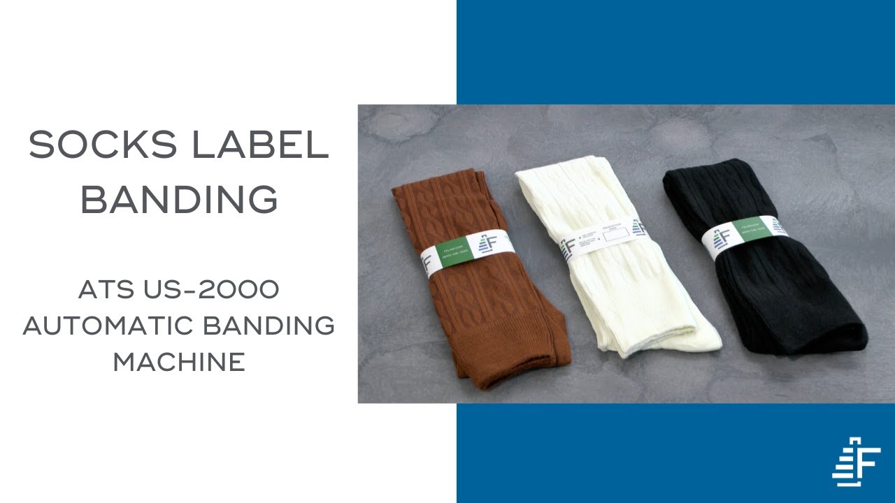 Socks Label Banding ATS US-2000 AD 30 Banding Machine - YouTube