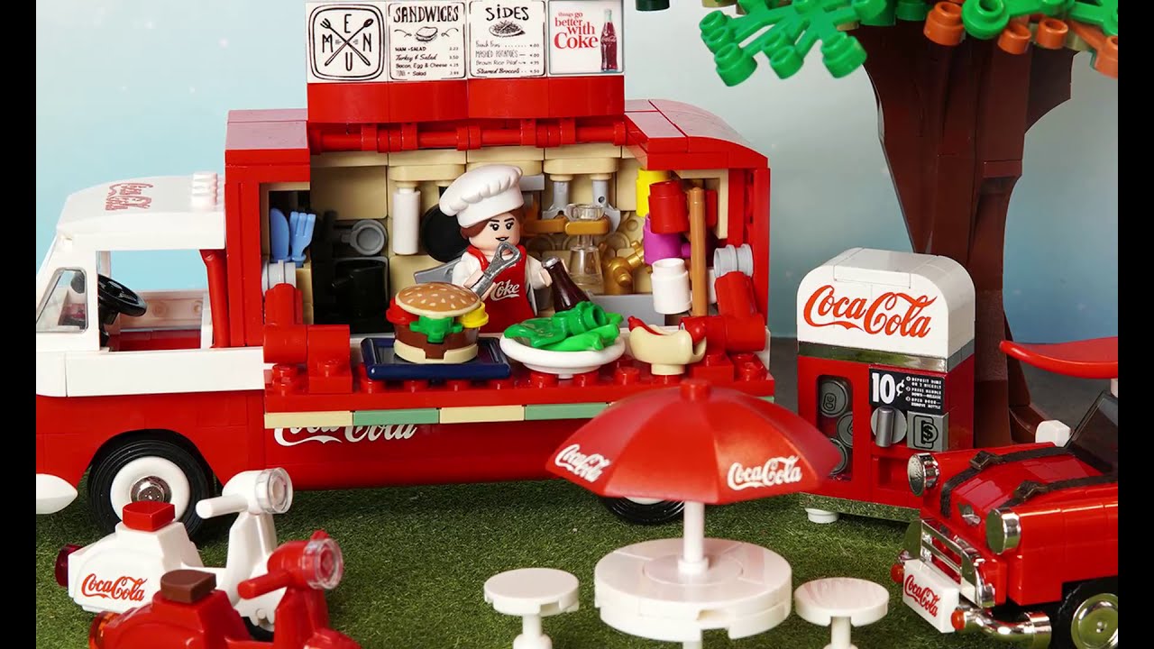 LEGO Coca Cola VW T1 Food Truck & Mini - YouTube
