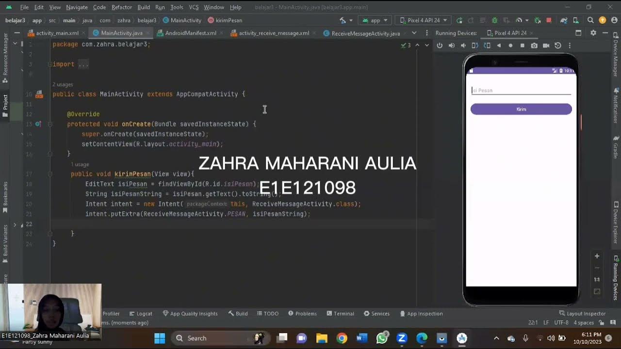 Implicit Intent, Menjalankan Android Studio di Android, Chooser - YouTube
