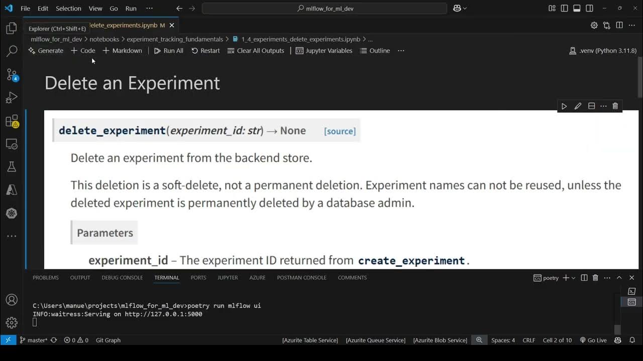5. Deleting MLflow Experiments. - YouTube