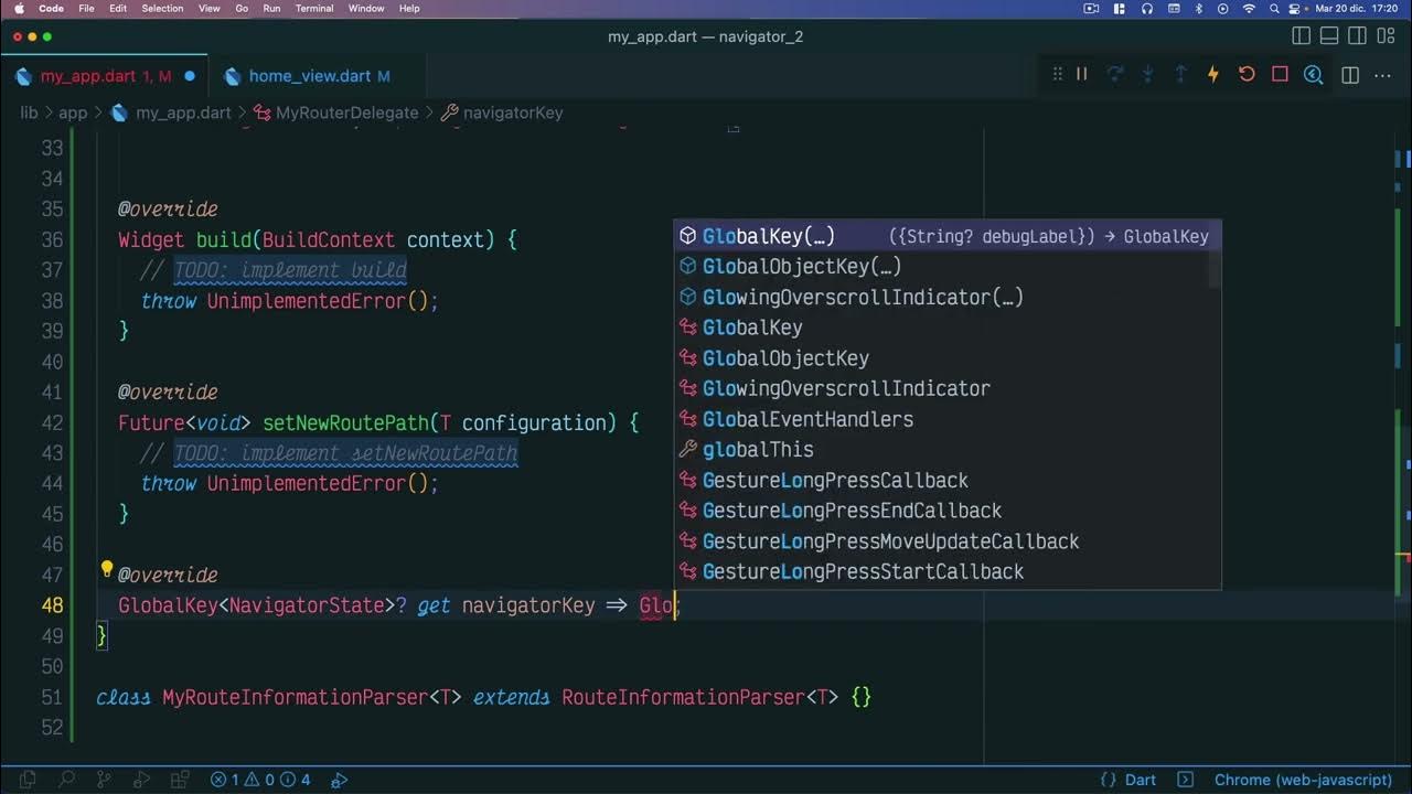 Flutter navigator 2.0 - 03 RouterDelegate - parte 1 - YouTube