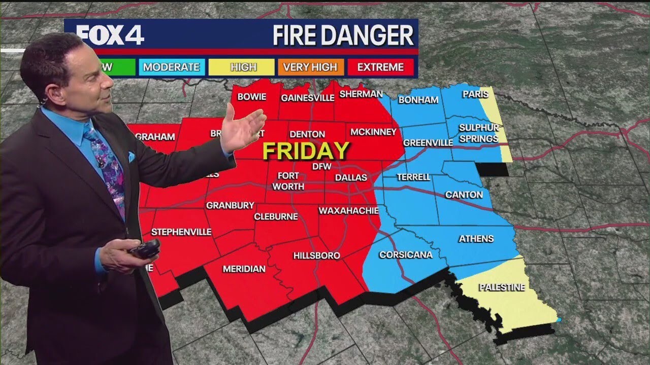 Dallas weather: Severe storms and extreme wildfire risk - YouTube