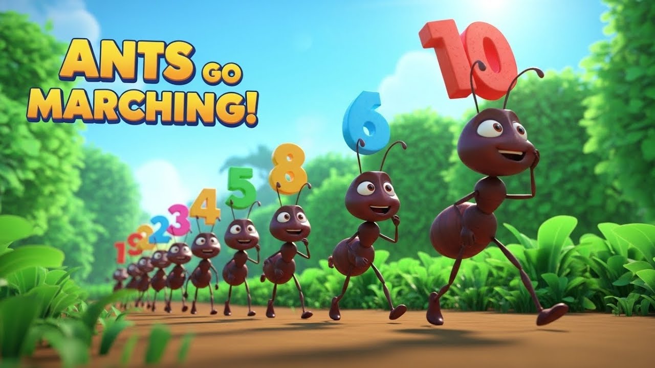 The Ants Go Marching 🐜🎶 | Counting Song 1–10 for Kids | Nursery Rhymes ...
