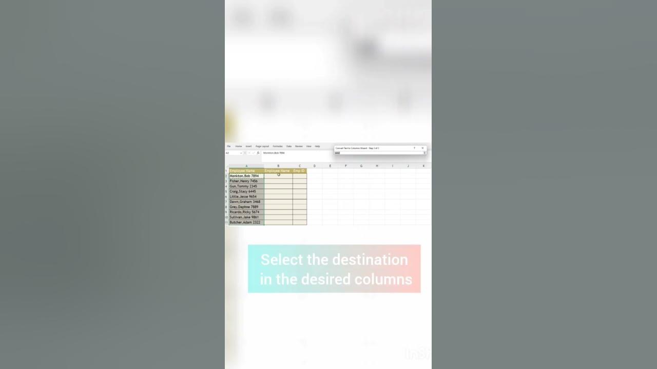 Seperate Text and Numbers in Excel Using Text to Columns #shorts #texttocolumn #excel #exceltips ...