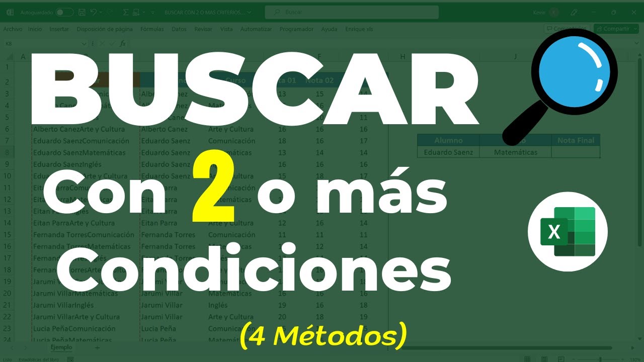 🔍BUSCAR con 2 o mas criterios de búsqueda (BuscarV, Indice, BuscarX ...