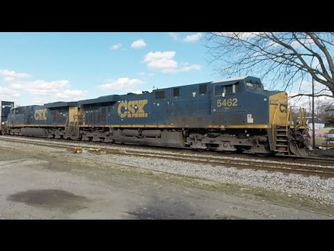 GE Pair Pulls CSX Double Stack Train - CSX 5462, 5450 - YouTube