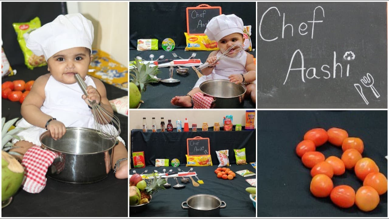 Aashi's 8th month photoshoot | Chef Theme Photoshoot | Baby Masterchef ...