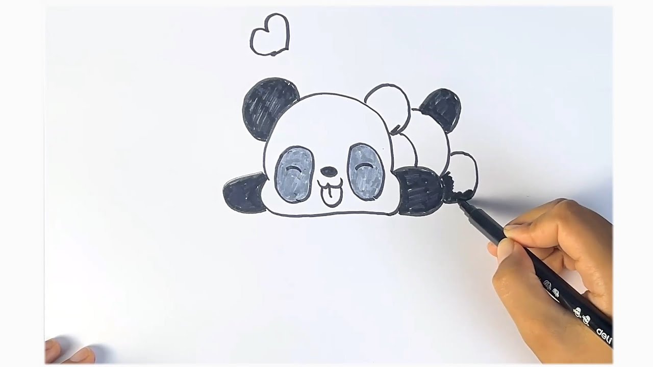 How to draw lazy panda | learn to draw | lazy panda | cute panda ...
