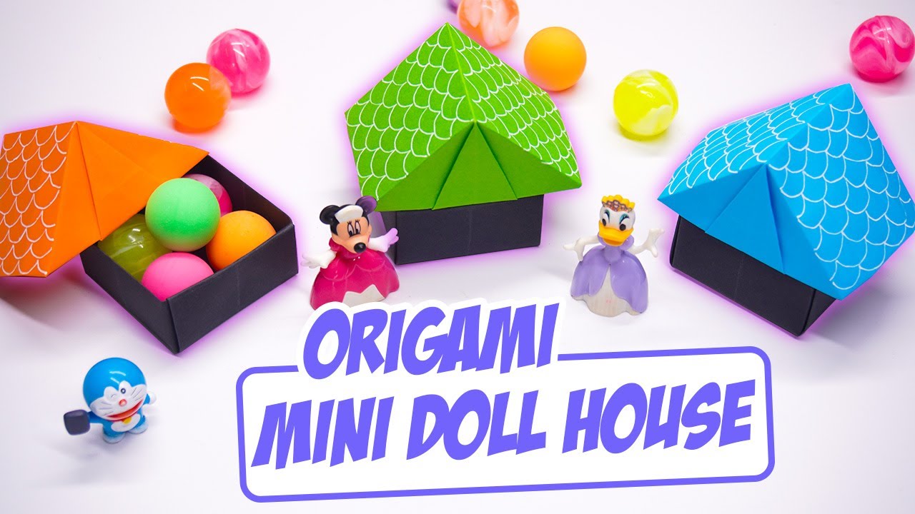 Easy Origami Doll House Box || How to make paper mini house box - YouTube