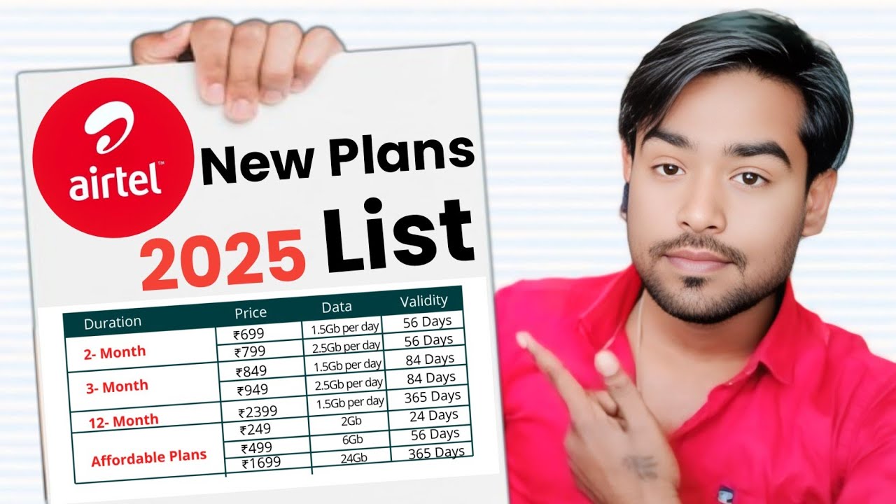 Airtel New Recharge Plans 2025: Airtel calling & Data SMS Plans 2025 ! Airtel New Plans - YouTube