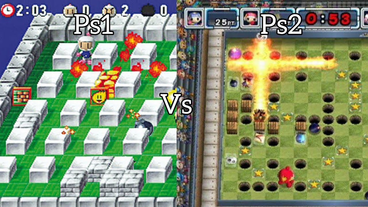 Bomberman World (PS1) vs Bomberman Battles (PS2) Comparação ...