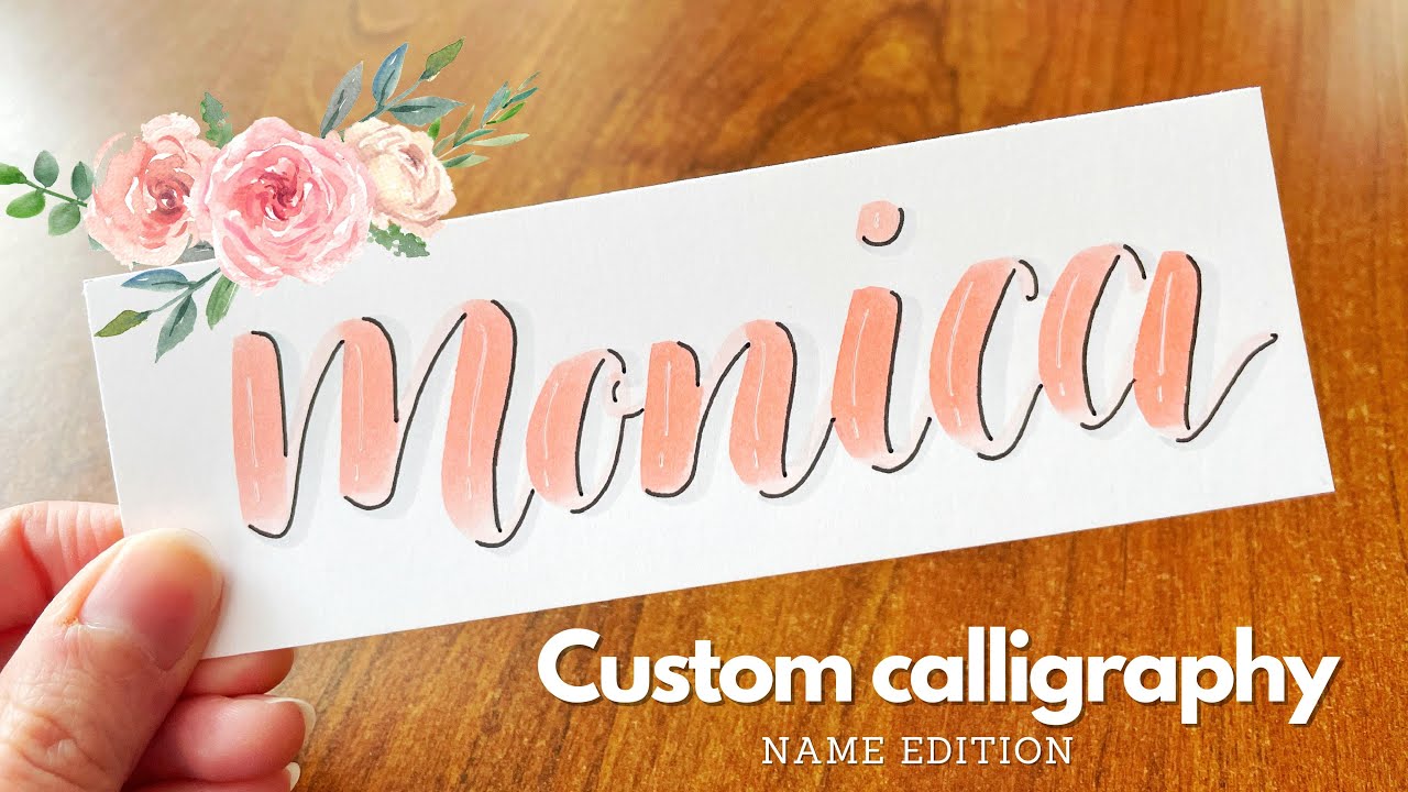 Custom lettering - Personalized Name Bookmark - Monica - YouTube