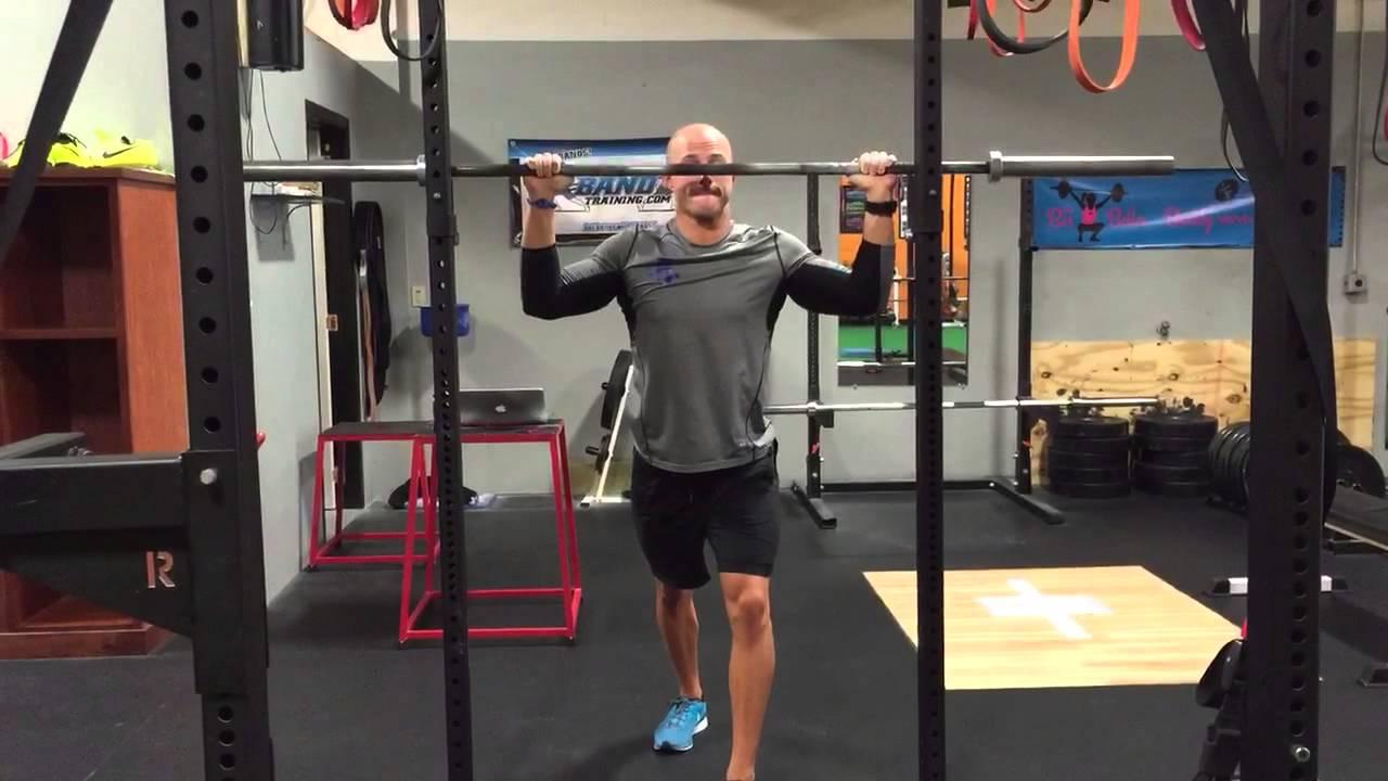 BM- Overhead Barbell Press with Rack Scrape - YouTube
