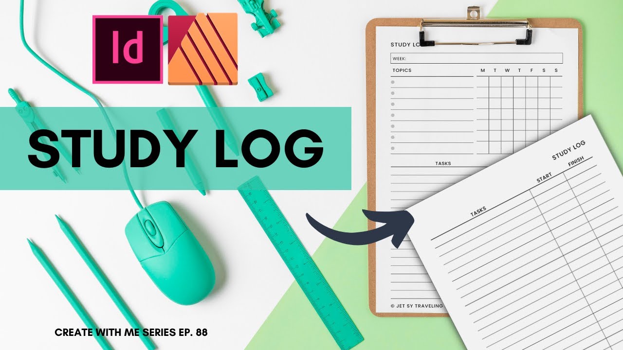 STUDY LOG Planners In Affinity Publisher and Indesign | Free Printables ...