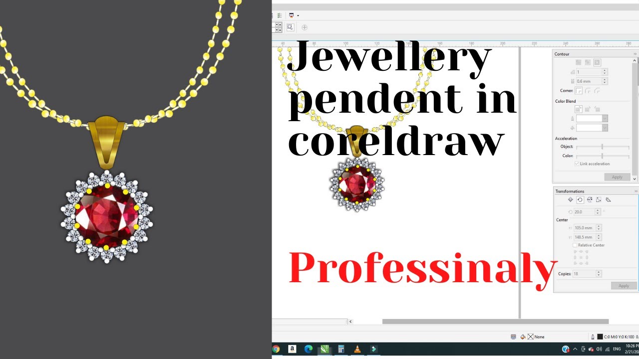 jewellery pendent in corel draw.. - YouTube