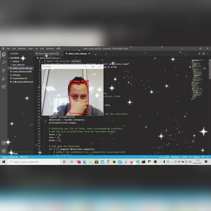 Face Mask Detection 2021 using Python, Keras, OpenCV and MobileNet | Detect masks real-time ...