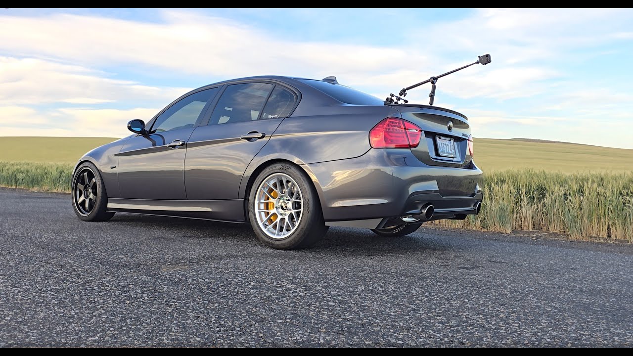 BMW 335i n54 Single Turbo on drag radials - YouTube