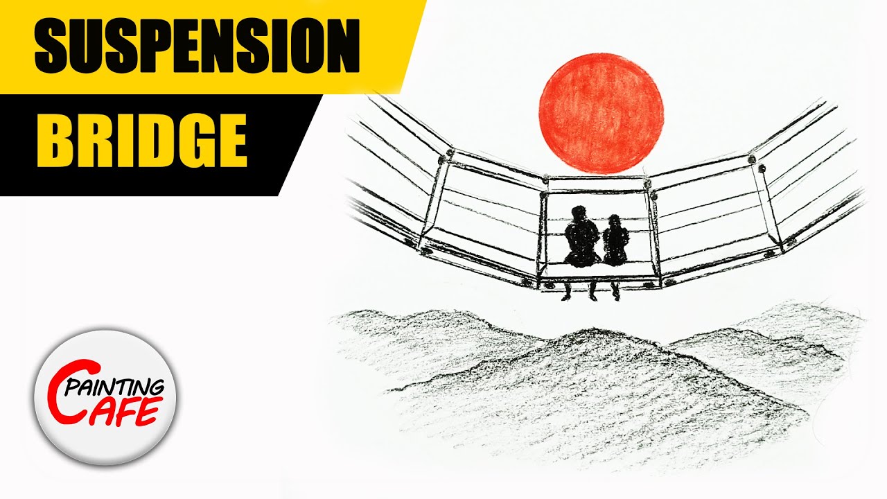 How to draw a suspension Bridge? - YouTube